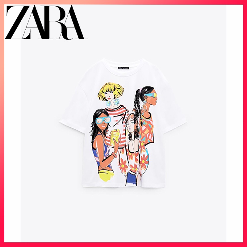 ZARA New Women's Girls Print T-Shirt | Shopee Malaysia