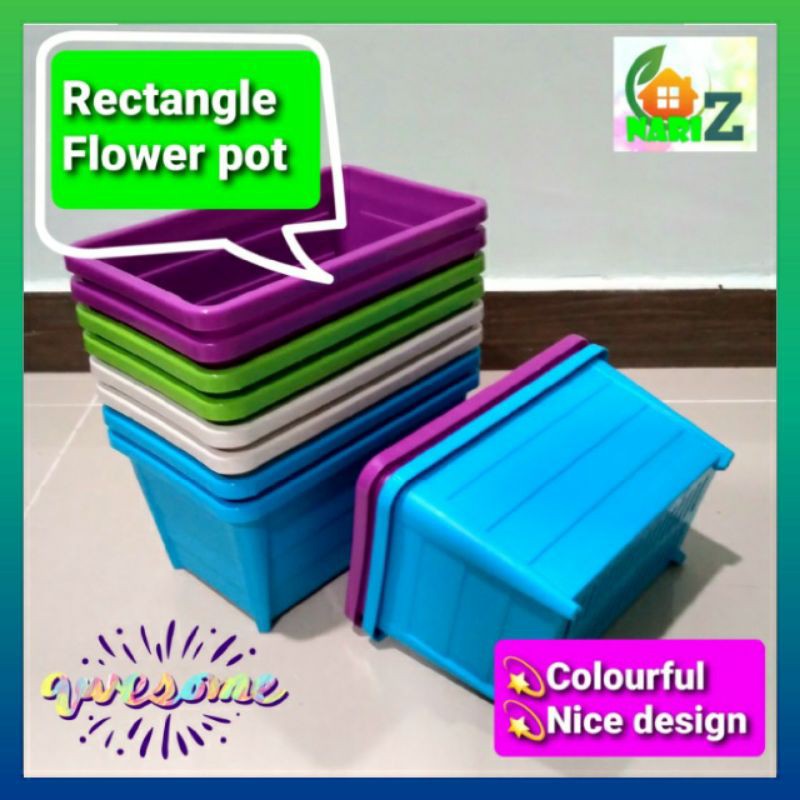💥NEW💥1Pc Rectangle flower pot Pasu bunga segi empat | Shopee Malaysia