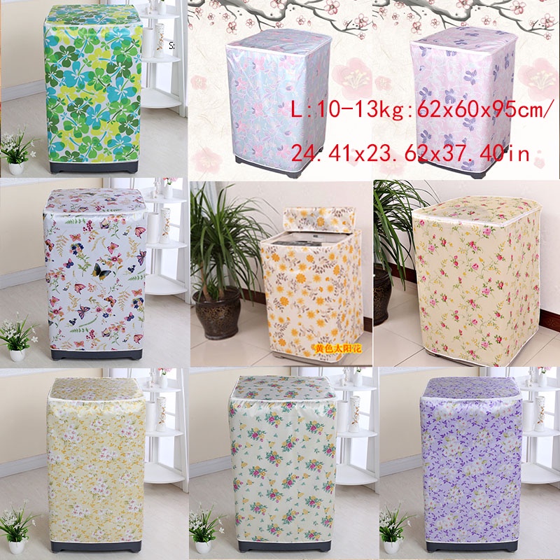 10-13kg TOP LOADING Flower Waterproof Sunscreen Washing Machine Cover ...