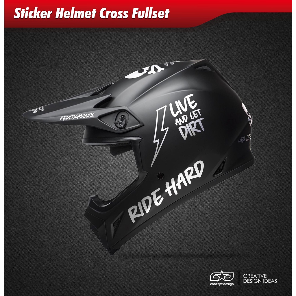 Fullset Cross Helmet Sticker | Shopee Malaysia