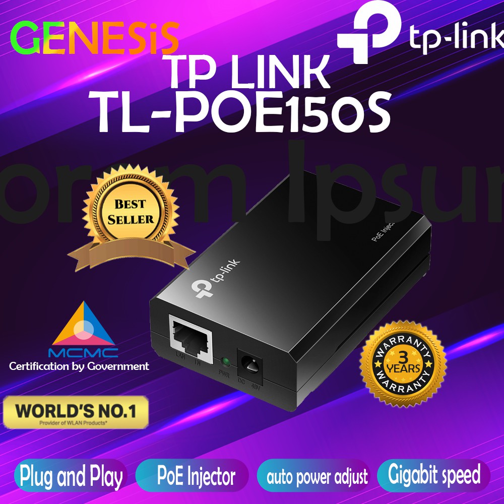 TP-Link Power over Ethernet POE Injector Adapter TL-POE150S [15.4W] /TL ...