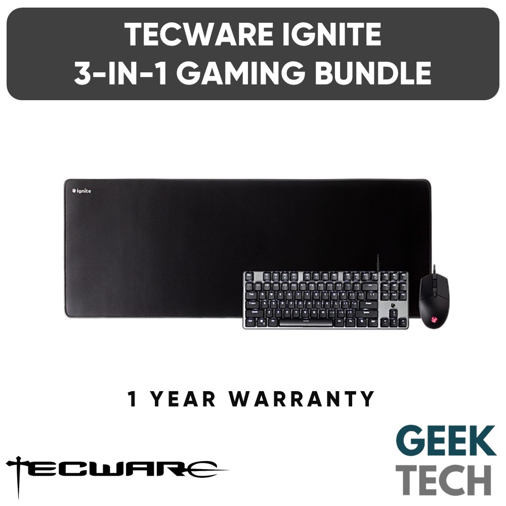 TECWARE Ignite 3-In-1 Gaming Bundle (TKL Outemu Brown Switch Mechanical ...