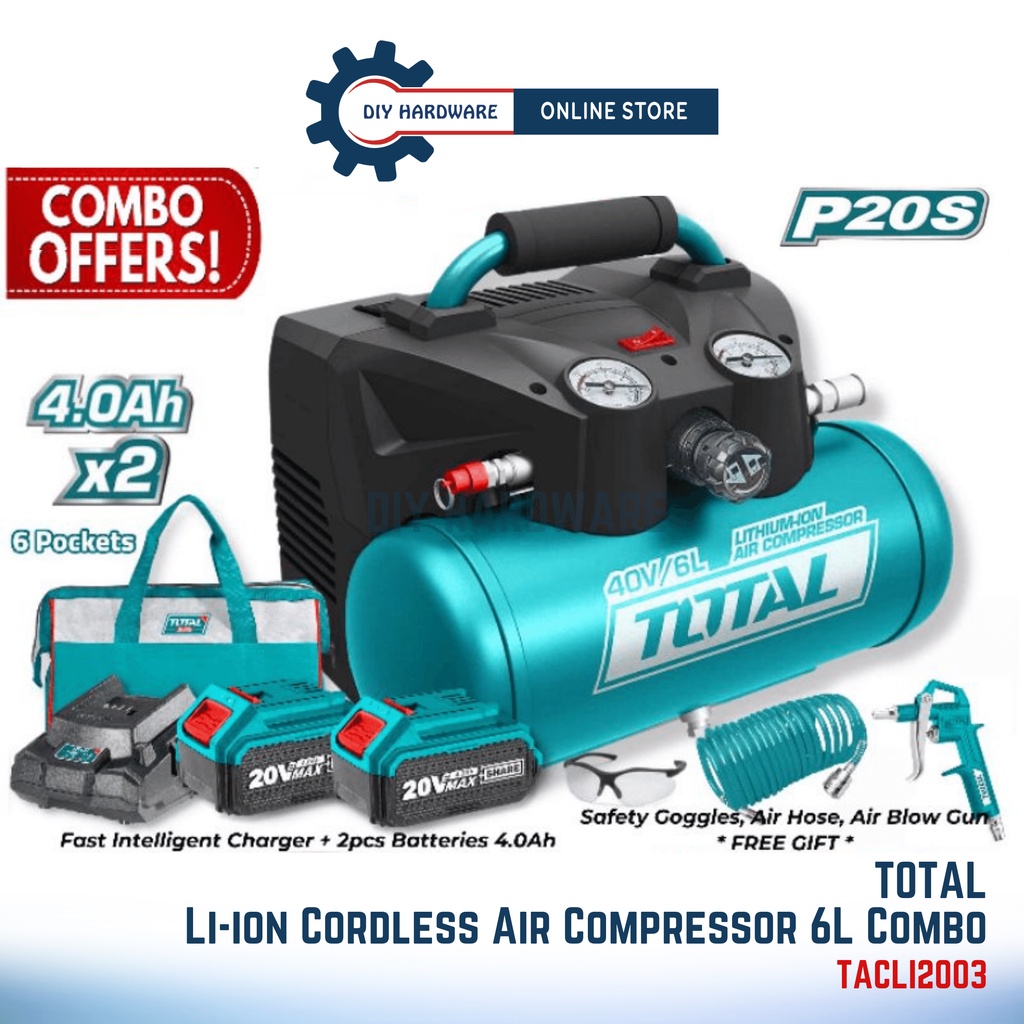 Total Li-ion Cordless Air Compressor 6L Combo Set TACLI2003 | Shopee ...