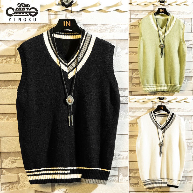 Japanese men's sweater vest loose student trendy all-matching ...