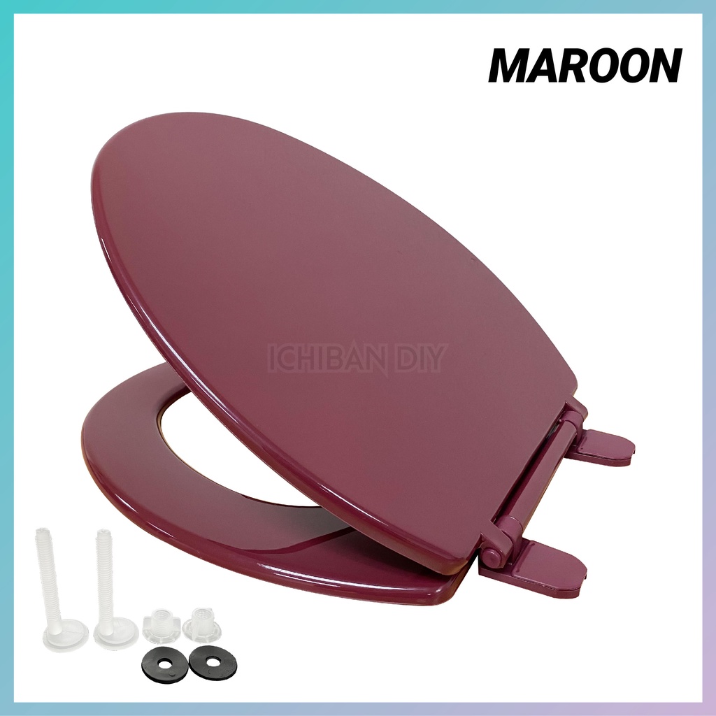 Essential 502 Toilet Seat & Cover Light Duty Blue Maroon Burgundy Bowl ...