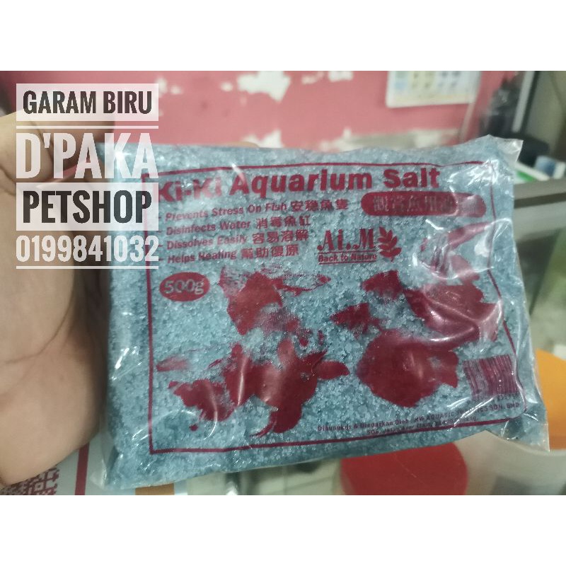 GARAM BIRU 500gm KIKI BLUE SALT AQUARIUM Betta fish Guppy Ikan | Shopee ...