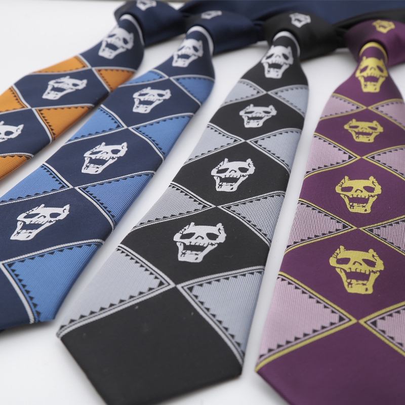 Anime JoJo Bizarre Adventure Necktie KILLER QUEEN Kira Yoshikage Skull ...