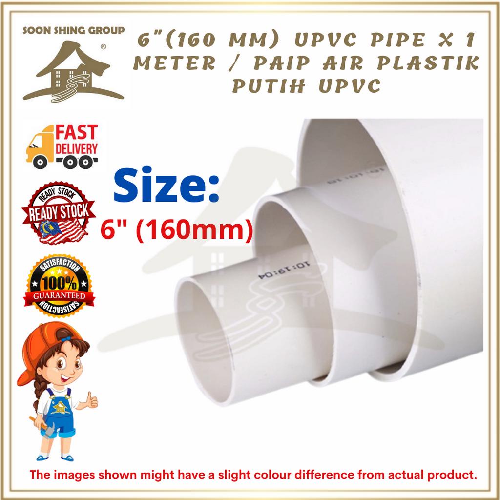 6"(160 mm) UPVC Pipe x 1 meter / Paip Air Plastik Putih UPVC | Shopee Malaysia