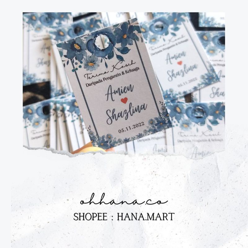 50pcs wedding tag ivory card thank you tag artcard tah kahwin bertunang ...