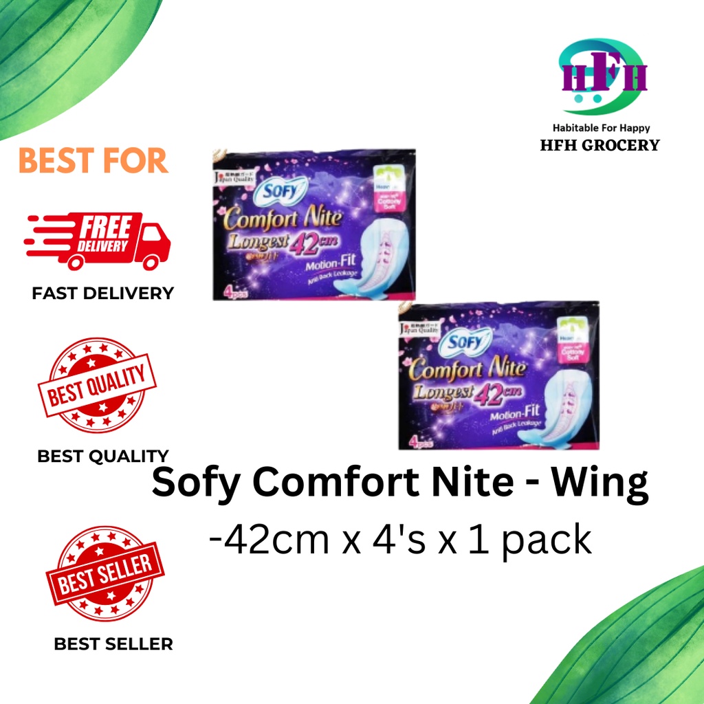 🔥 Sofy Comfort Nite - Wing (42.5cm x 8's x 1 pack) | Shopee Malaysia