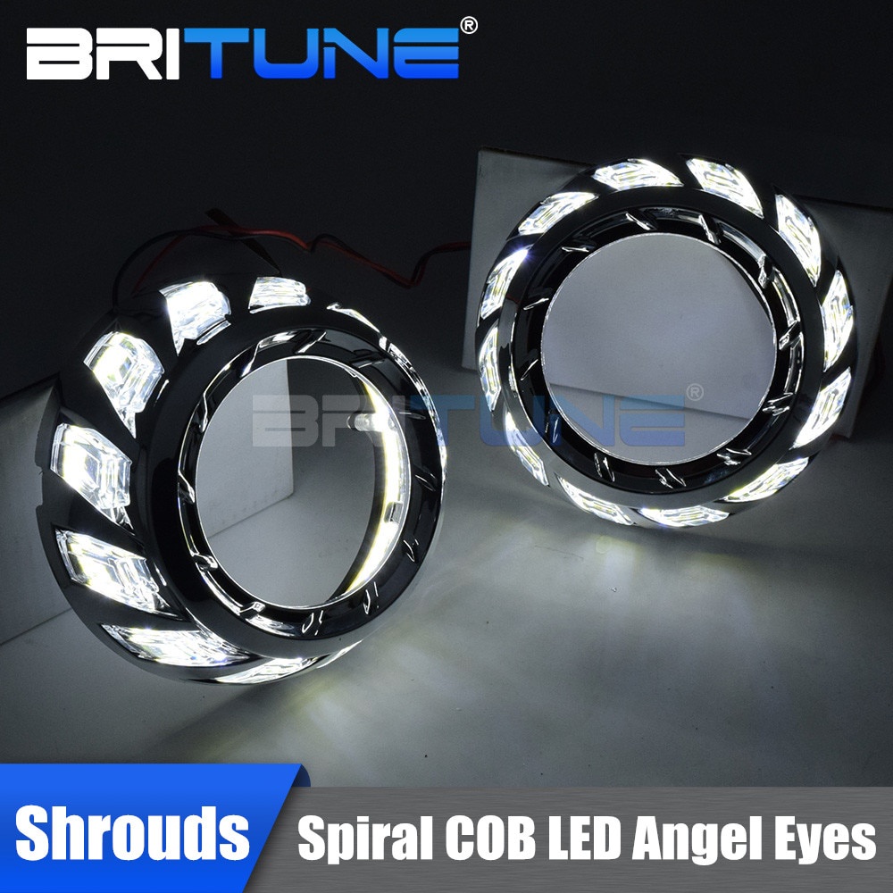 Angel Eyes Projector Shrouds Spiral COB Bazel For 3.0 Hella 3R G5/Koito ...