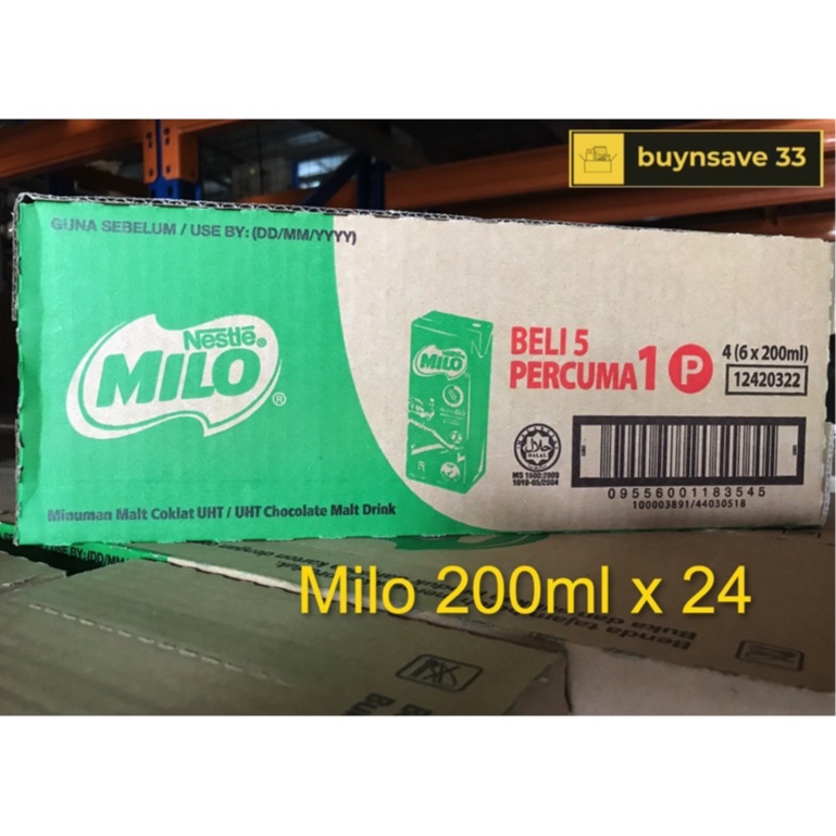 Nestle MILO Kotak UHT Chocolate Malt Drink (24 x 200ml) (1 Carton ...