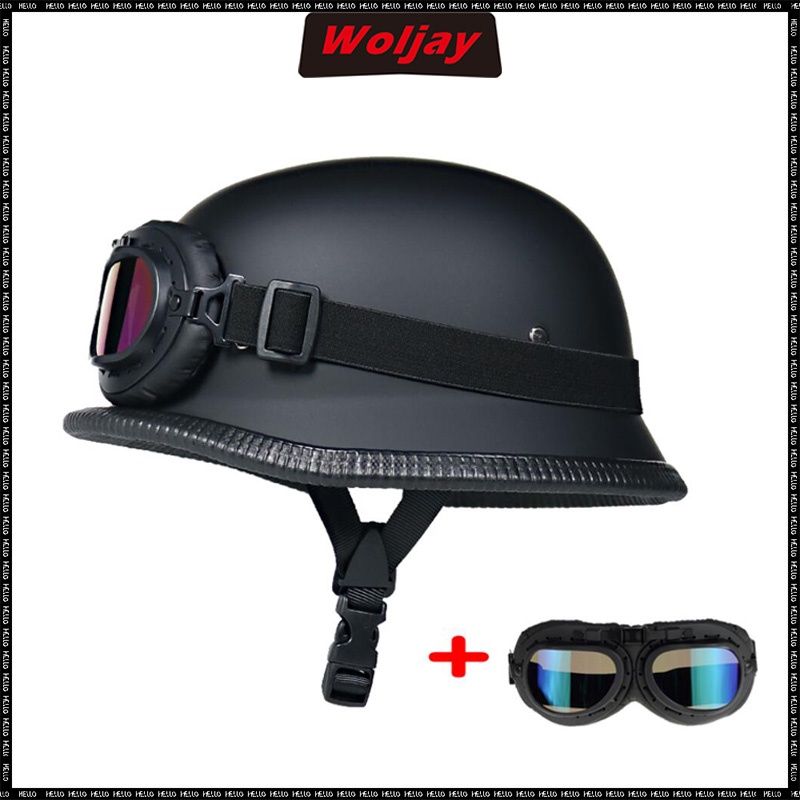 German Style Gaya Jerman Half Helmet Separuh Open Face Helmet ...