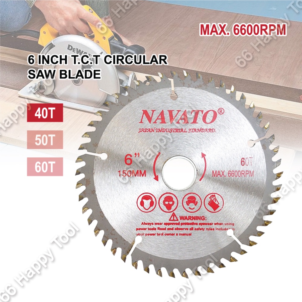 T.C.T Circular Saw Blade 6" 40T 50T 60T Navato Ruggedized Cutter Blade ...