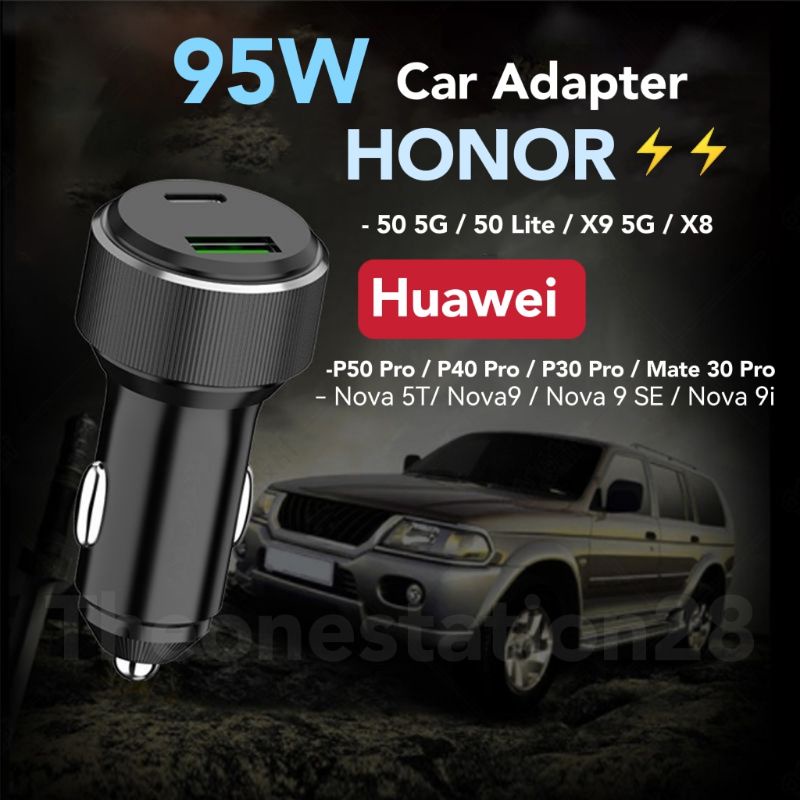 HONOR 50 Lite X9 In-Car Charger Support 95W Supercharge With 5A Type-C ...