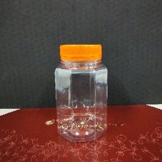 Plastic Balang Kuih / Balang Ikan PET Jar 650 (650ml) tutup Orange ...