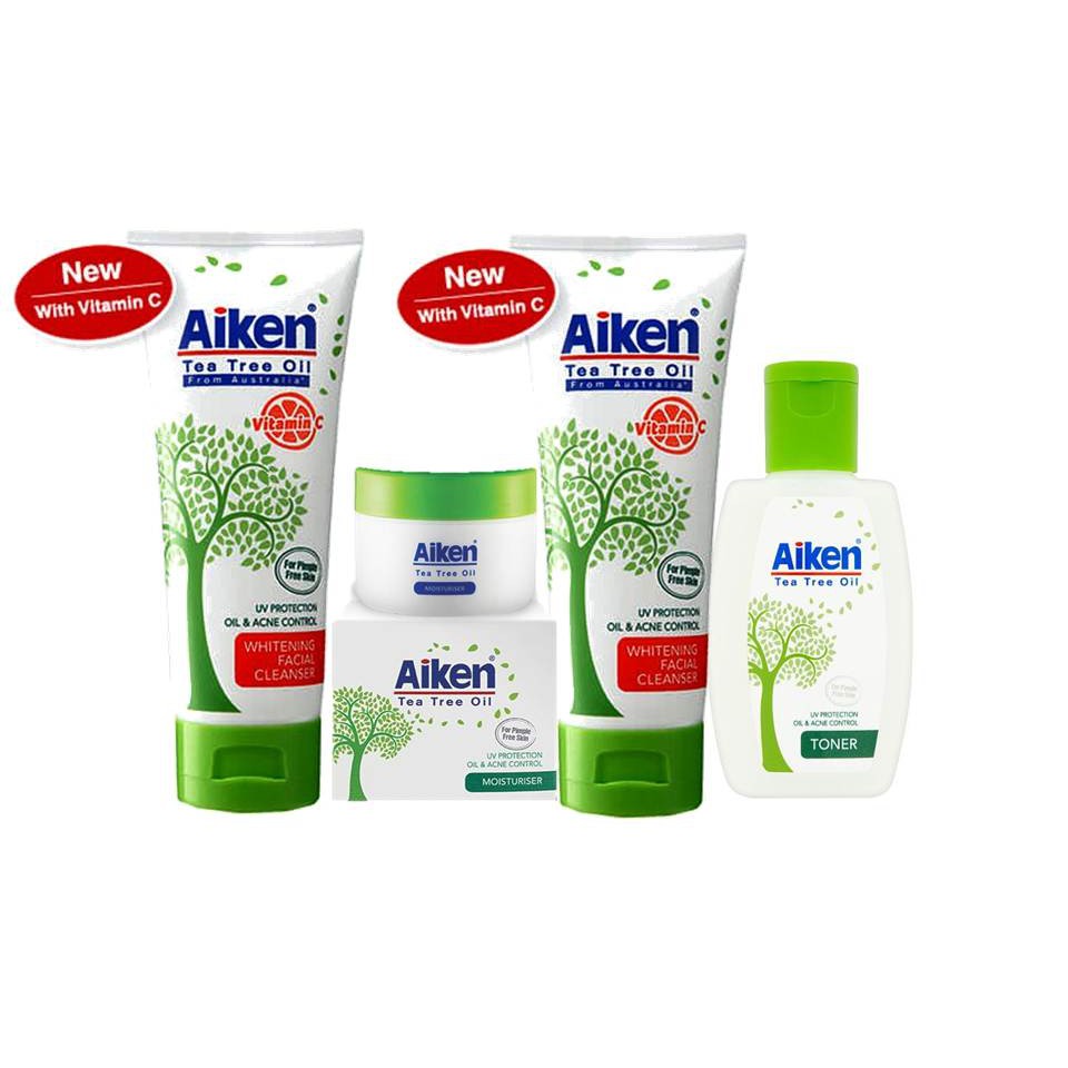 Aiken Whitening Skin Care Starter Set (Facial Whitening Cleanser 100mlx2,Toner 100ml ...