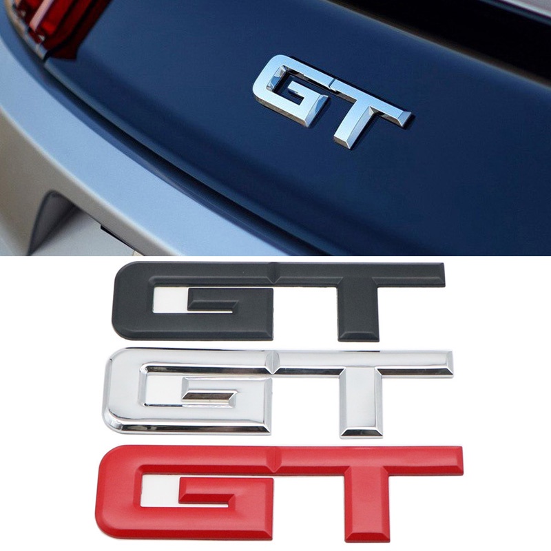 3D Metal Car GT Logo Sticker For Ford Mustang Auto Rear Trunk Tailgate ...