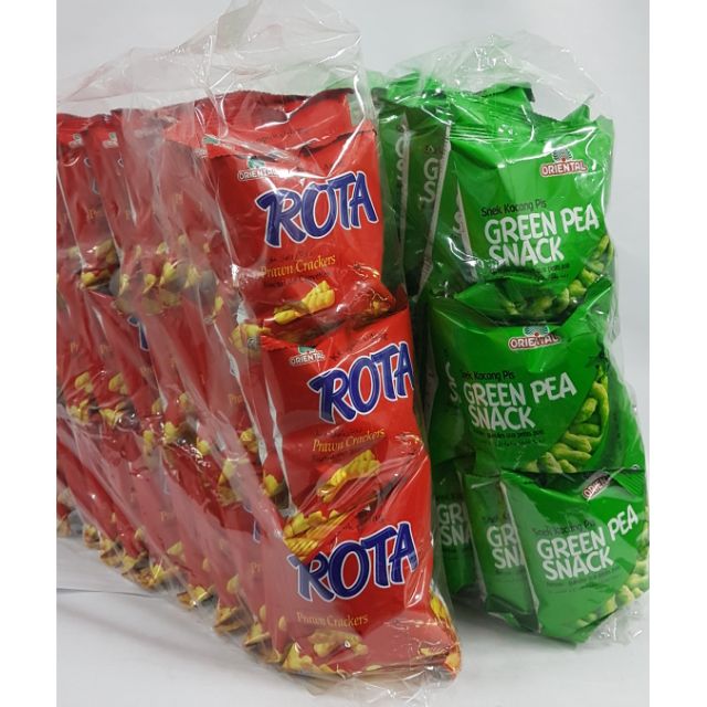 Oriental Snek Udang/ Kacang Hijau/ Snack Rota Prawn/Green Pea 30s/bag ...