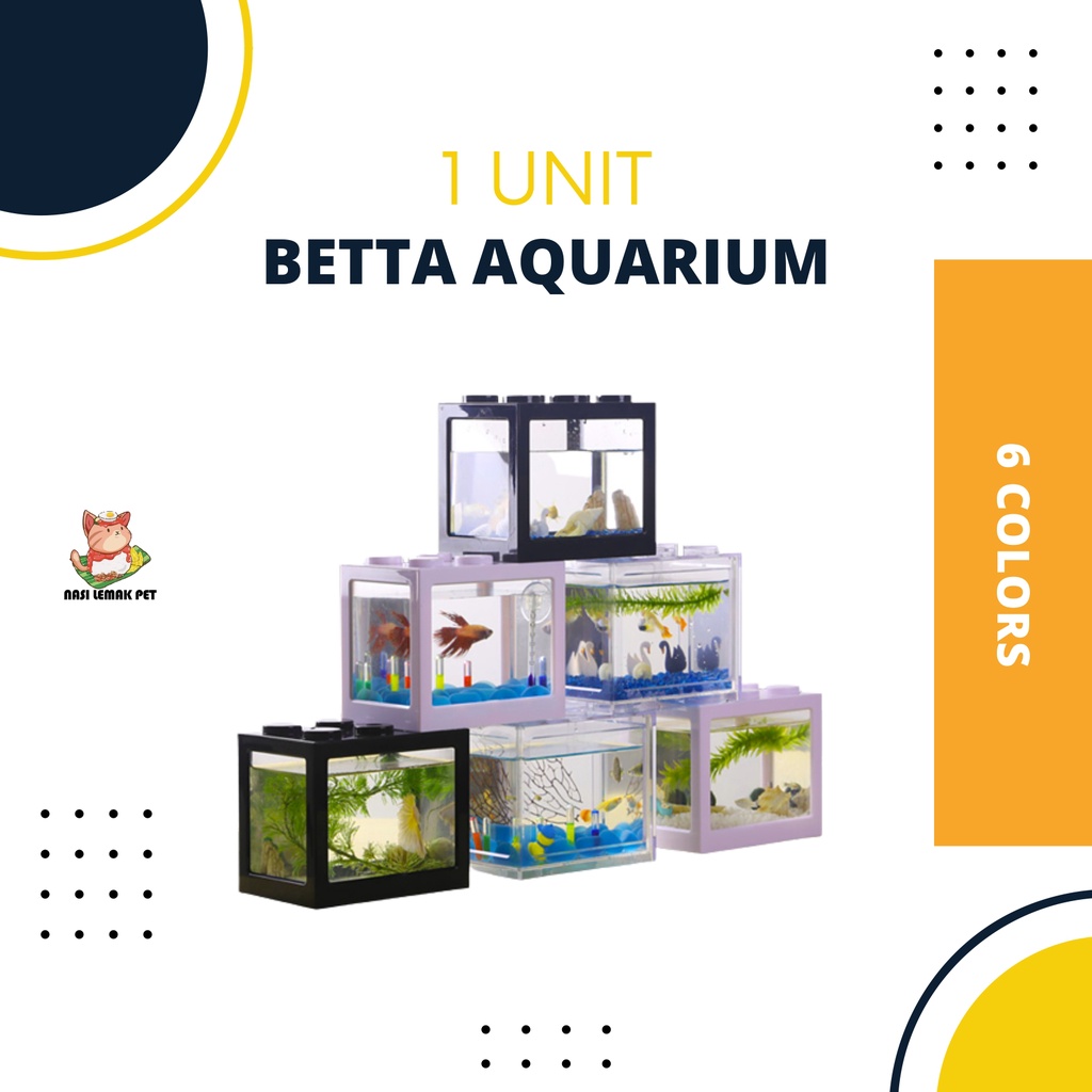 【Ready Stock】Betta Fish Tank Aquarium Mini Lego Block Tank Betta Guppy ...