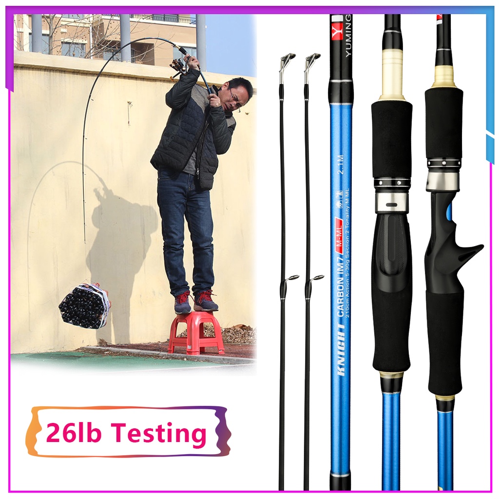 【NYA】1.8M/2.1M【20lb】2 tip M/ML Carbon Fiber Fishing Rod Portable ...