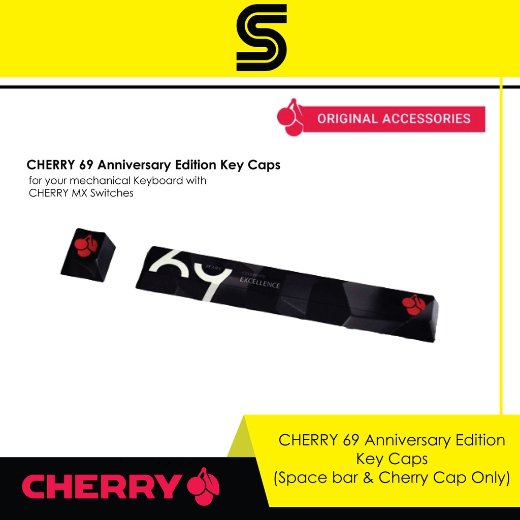 CHERRY 69 Anniversary Edition Key Caps (Space bar & Cherry Cap Only ...
