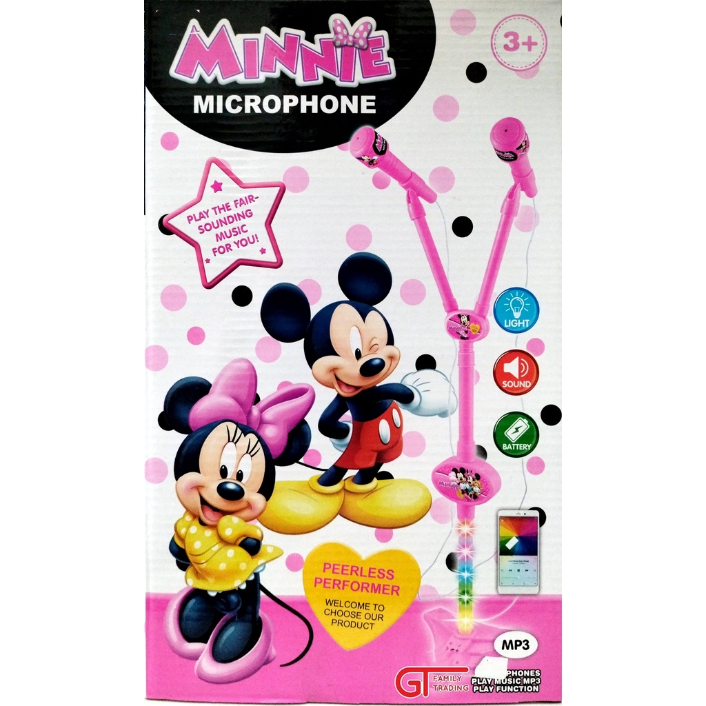 LED Kid Microphone Standing Microphone Toys Pretend Play Mic Singing ...