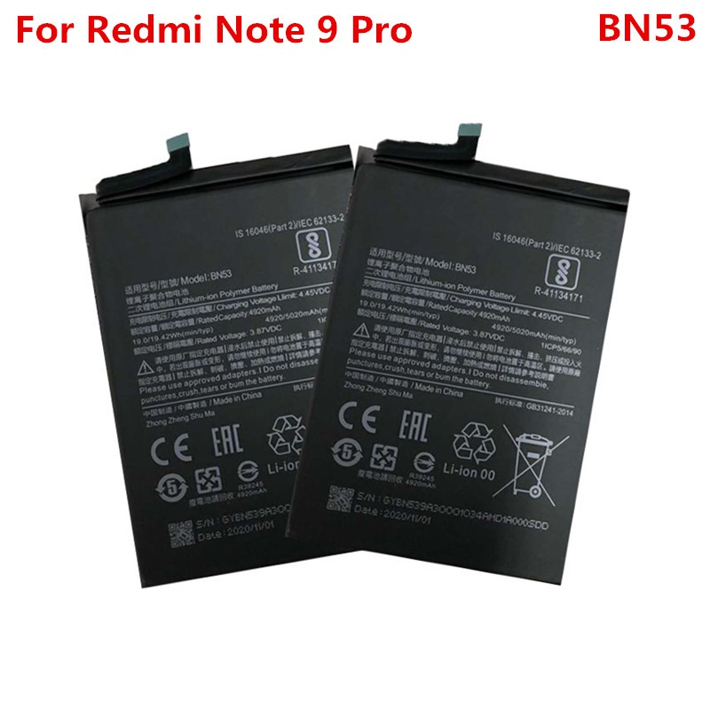 REDMI NOTE 9 PRO / NOTE 10 PR0 BATTERY BATERI BN52 BN53 4920MAH ...