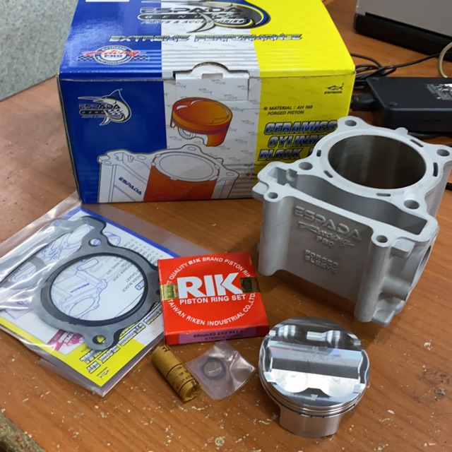 ESPADA CERAMIC Ultra forged piston 68mm Y15 Y15ZR V1 V2 V3 RACING BLOCK SET BLOK F TUBE | Shopee ...