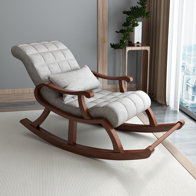 Nordic solid wood rocking chair light luxury lazy leisure adult easy ...