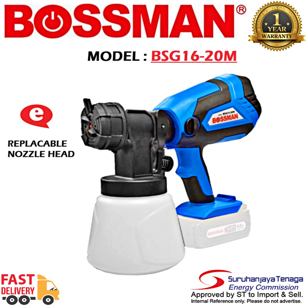 BOSSMAN BSG16-20M / BSG1620M Cordless Spray Gun 210w 1000ml | Shopee ...
