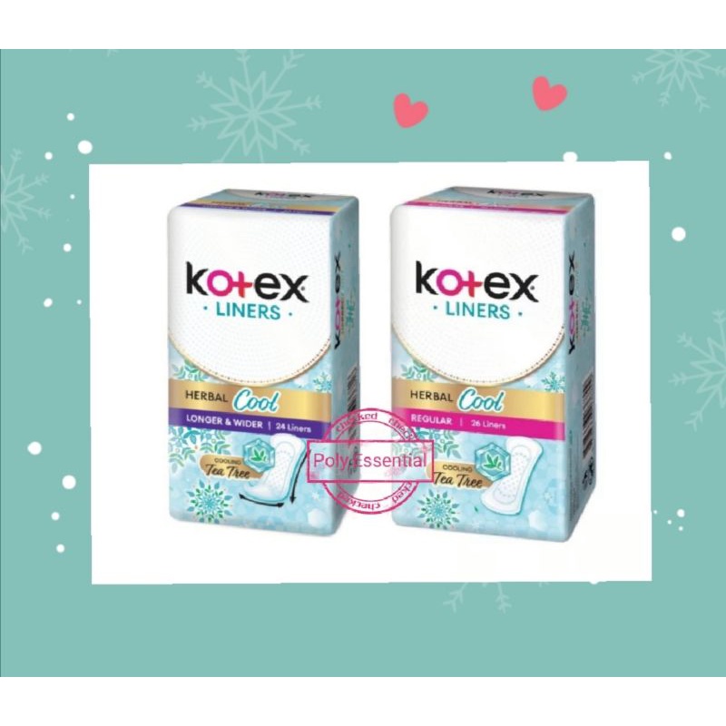 [Sales] Kotex Liner Herbal Cool Longer& Wider /Regular | Shopee Malaysia