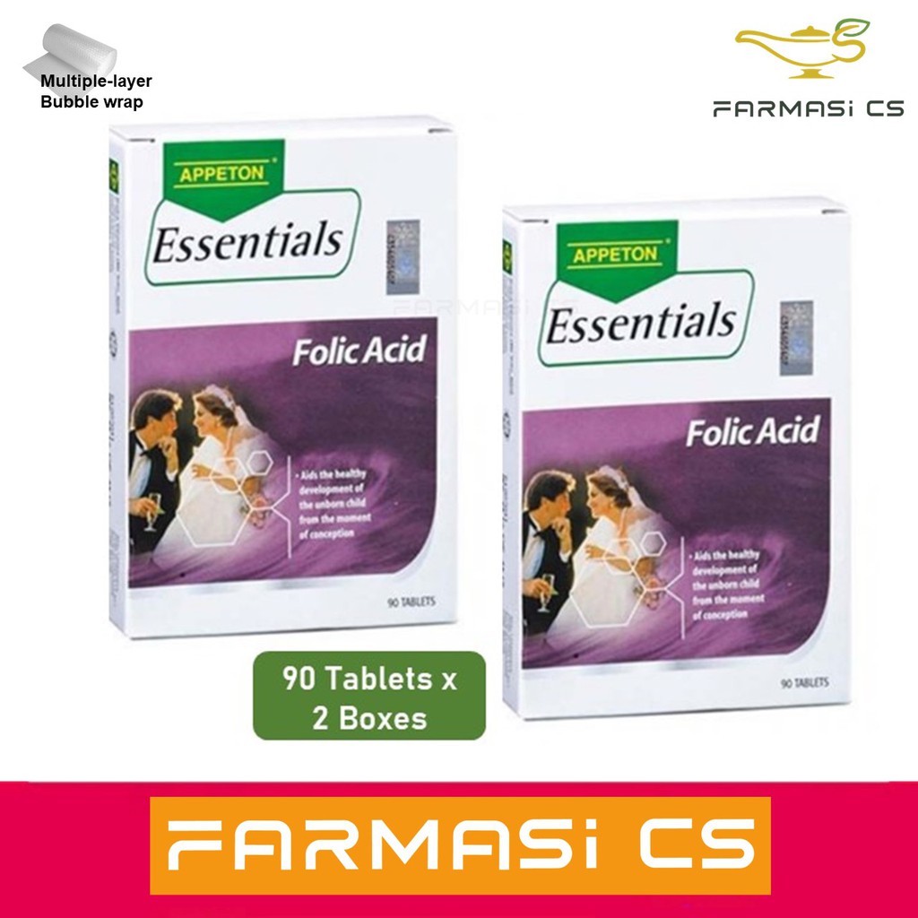 APPETON Essentials Folic Acid 90 Tablets x 2 Boxes(TWIN) EXP:05/2026 ...