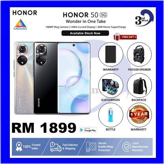 HONOR 50 8GB/256GB (NEW ARRIVAL) VLOG 66W | Shopee Malaysia