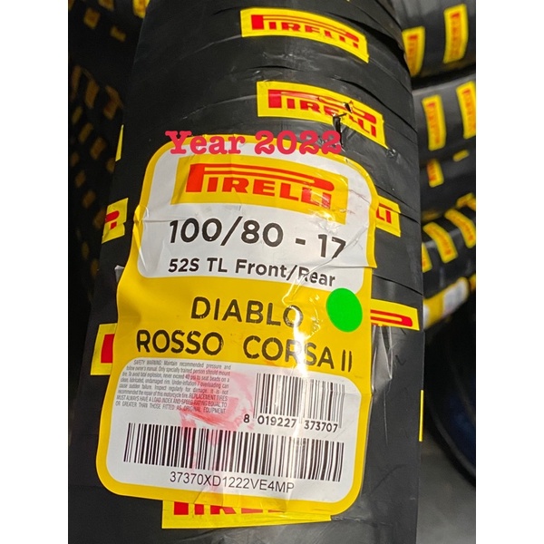 Pirelli Diablo Rosso Corsa 2 II 52S Tyre 100/80-17 52s TL year 2022 | Shopee Malaysia