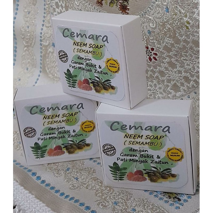 Neem Soap ( Sabun Semambu ) with Himalayan Pink Salt & Olive Oil ...