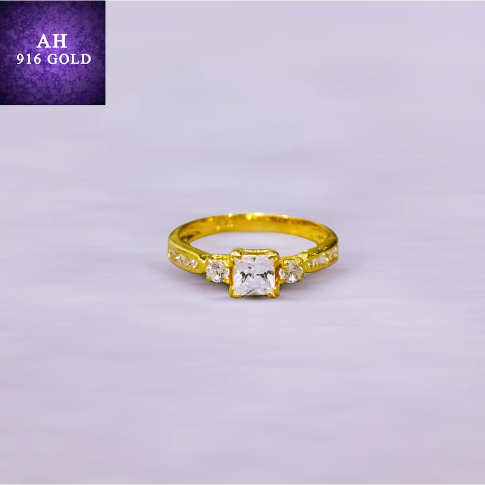 Cincin Tunang Emas 916 Size 16/Merisik/Kahwini/Nikah/Engagement Ring ...