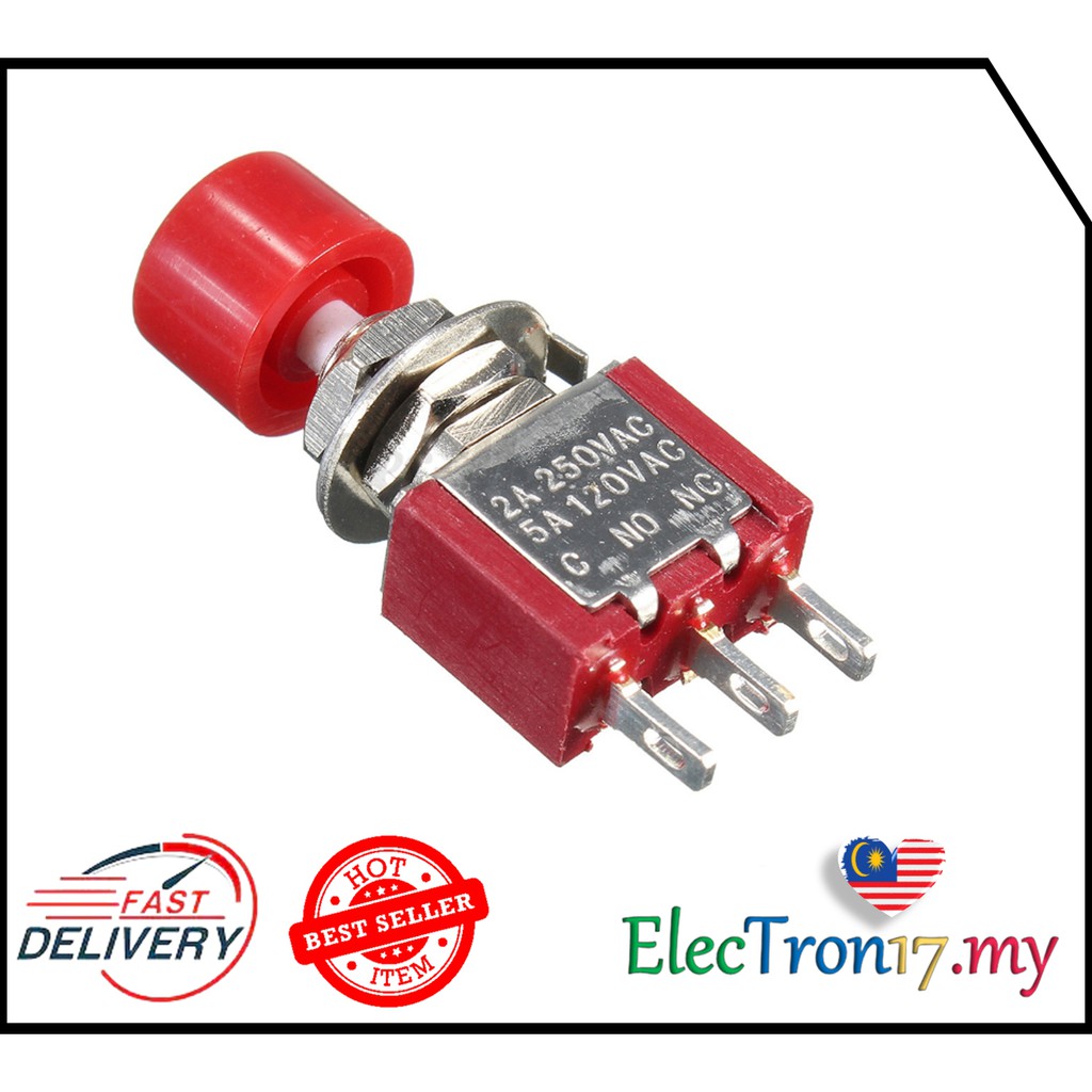 3Pin Push Button Switch No -Nc 2A 250 VAC 5A 120VAC Toggle Switches ...