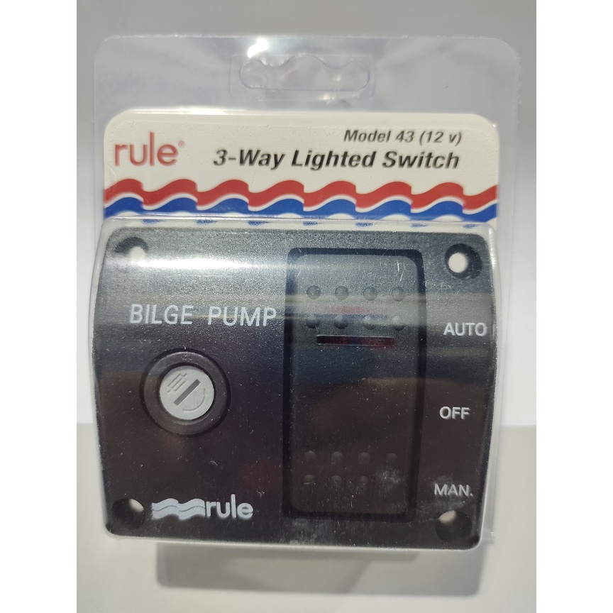 Rule 43 3-Way Lighted Rocker Panel Switch (Bilge Pump Switch) | Shopee ...