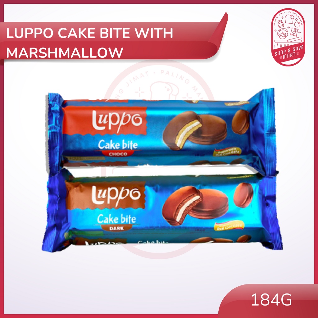 Luppo Cake Bite With Marshmallow - 184g (Flavor: Choco / Dark Choco ...