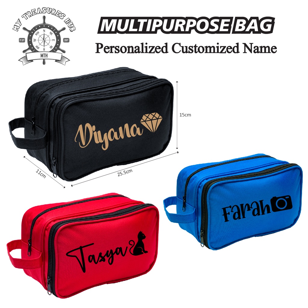 Personalized Customized Name Multipurpose Bag | Pencil Case |Travel Bag ...