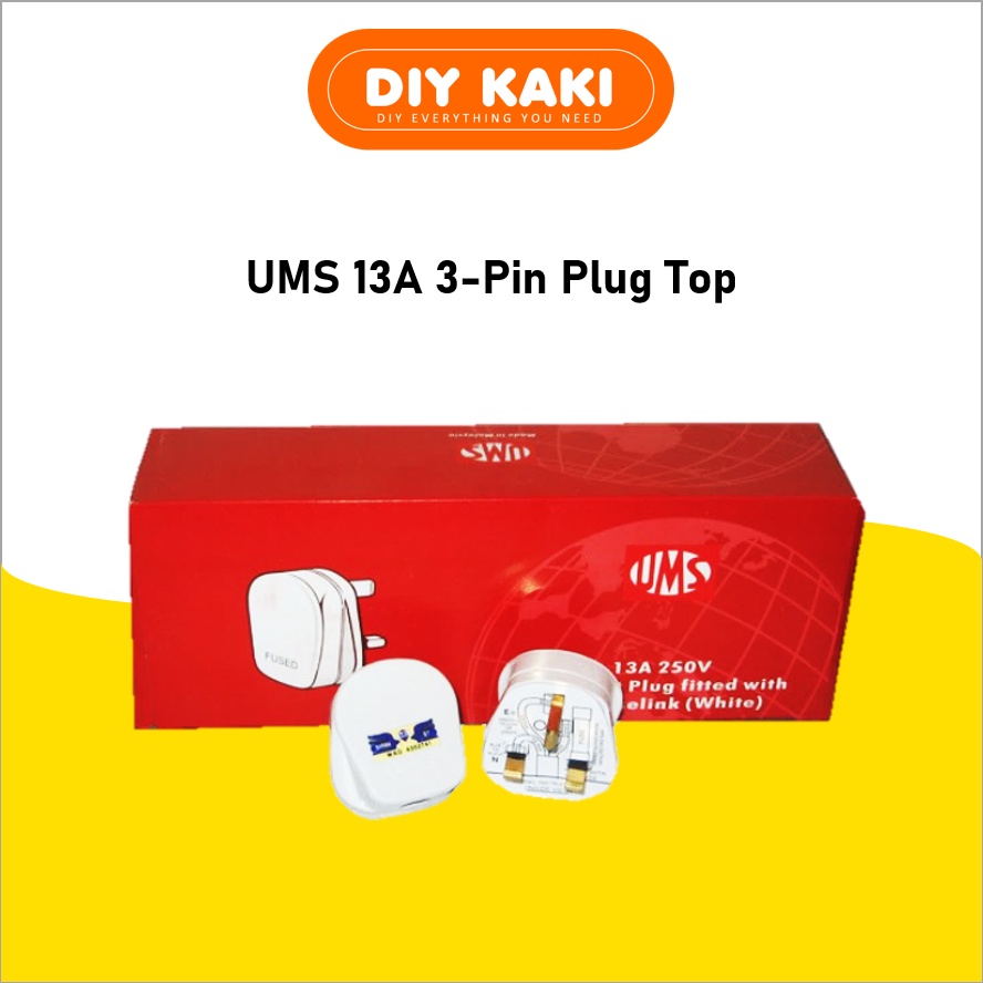 [SIRIM] UMS 13A 3-Pin Kepala Plug Elektrik / Plug Top / UK Plug ...