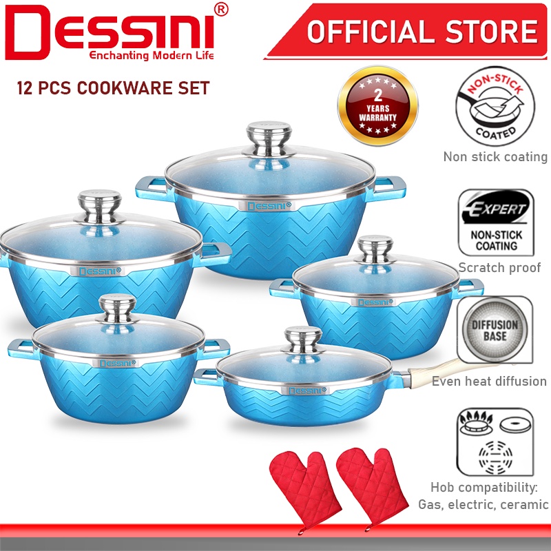 DESSINI ITALY WSB-12-S Die Cast Aluminium Non Stick Casserole Pot Bowl ...