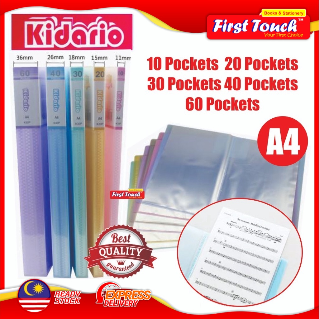 Kidario A4 Clear Book K10P - K60P PP Fancy Ice Colour Clear Book PP ...