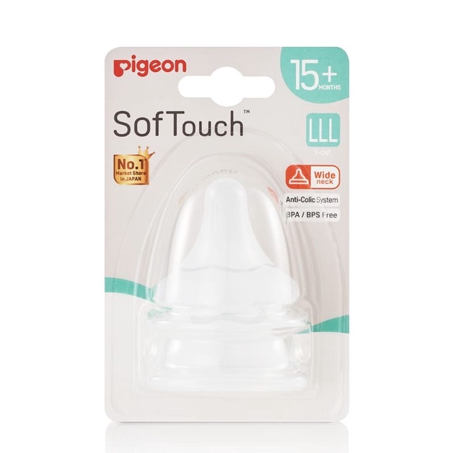 Original Pigeon Teat / Puting Pigeon / Pigeon SofTouch Wide-Neck Teat ...