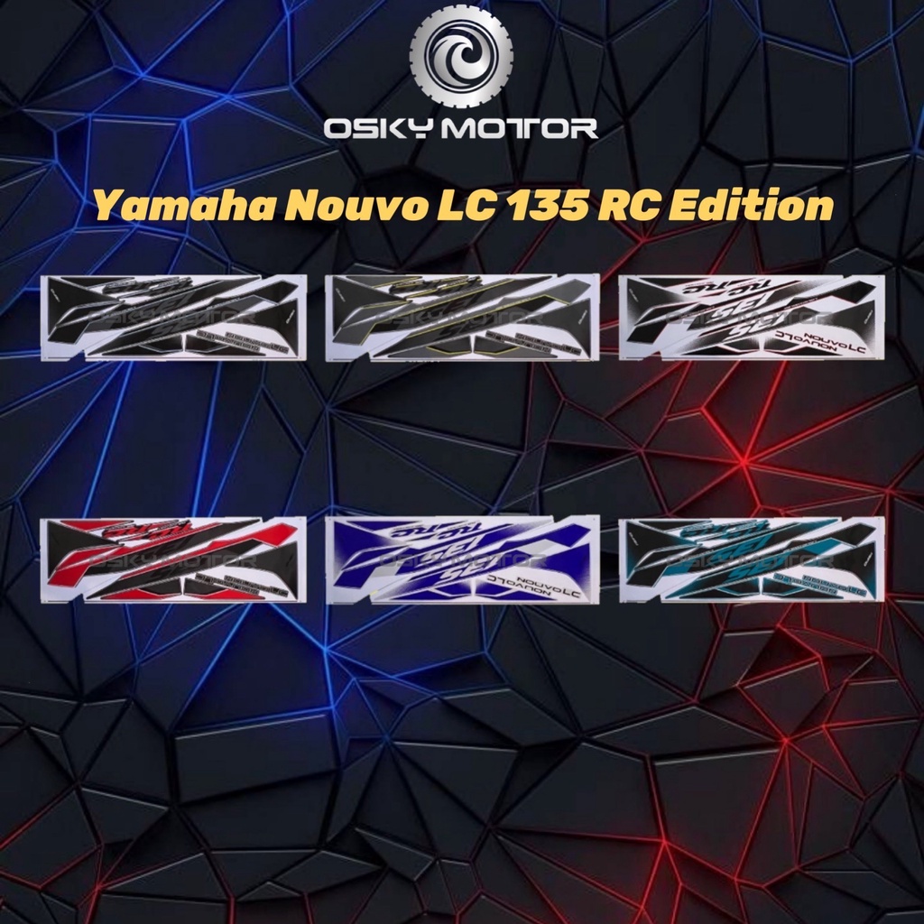 Yamaha Nouvo LC 135 RC Edition Body Sticker - Matt Black / Black ...