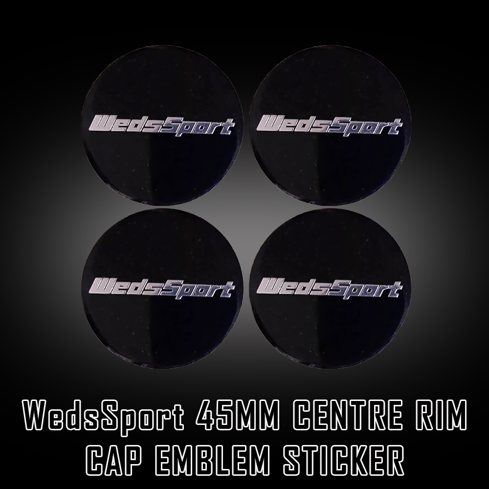 🔥4pcsx45mm Black WedsSport Center Rim Cap Car Emblem Sticker🔥vios altis ...