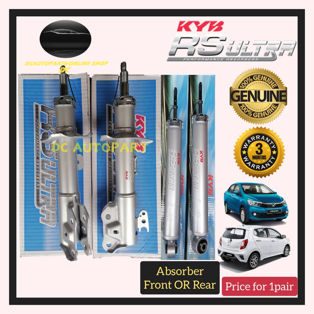 ORIGINAL PERODUA AXIA BEZZA KYB KAYABA RS ULTRA ABSORBER FRONT OR REAR ABS FRT RR HEAVY DUTY ...