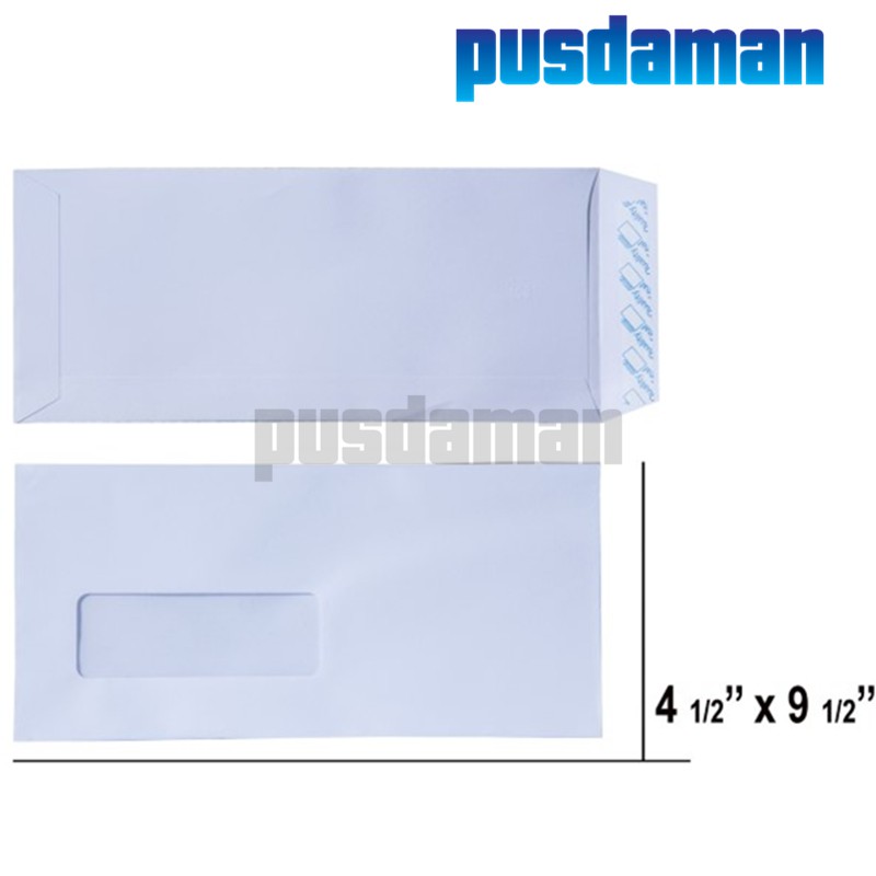 White Window Envelope 4.5″ X 9.75″ (50pcs) | Shopee Malaysia