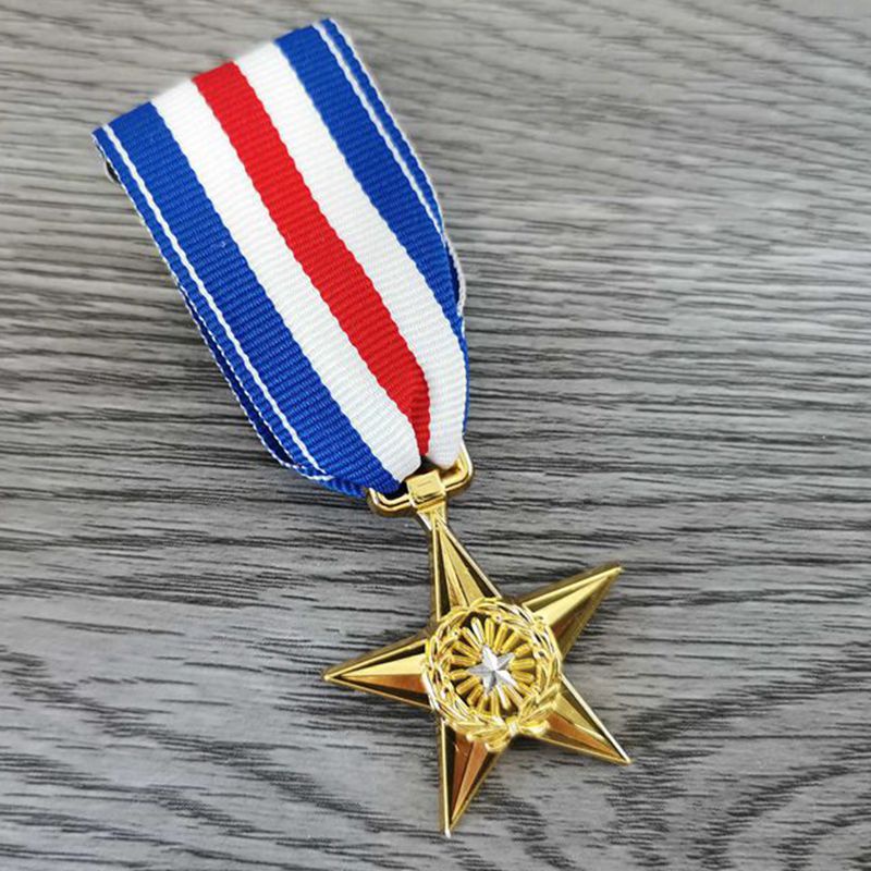 US Army Award Medal Silver Star Medals Five-pointed Star Honours Ribbon ...